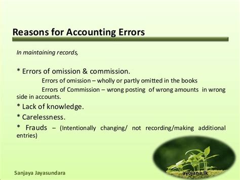 Correction Of Accounting Errors