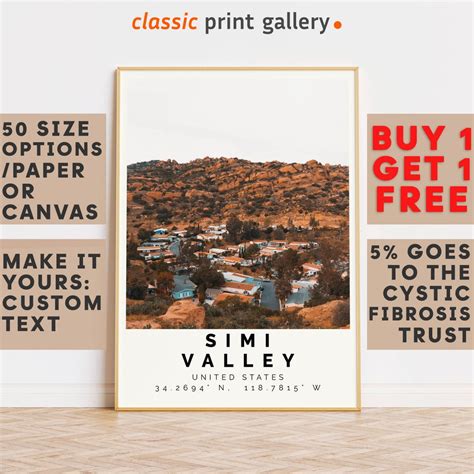 Simi Valley Poster Colorful Print Simi Valley Wall Art Simi Valley