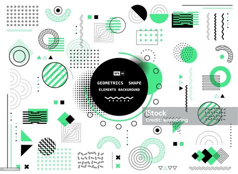 현대 요소의 추상 녹색과 검은 색 기하학적 모양은 디자인 배경을 커버 일러스트 벡터 Eps10 0명에 대한 스톡 벡터 아트 및 기타 이미지 Istock