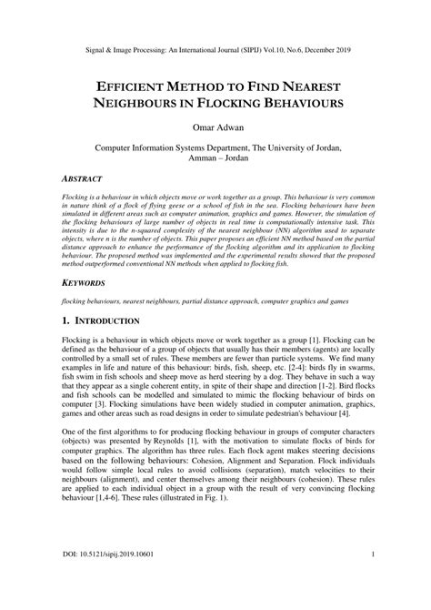 pdf efficient method to find nearest neighbours in flocking behaviours