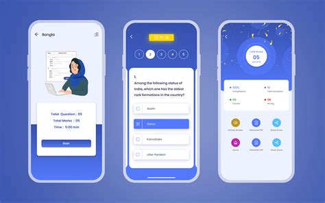 Mcq Mobile App Uiux Design Behance