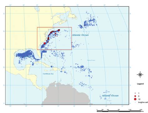 Spatial Distribution Of Longline Sets × And Seabird Bycatch Red