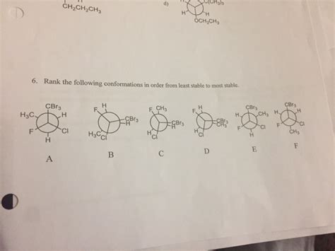 Solved Rank The Following Conformations In Order From