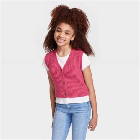 Art Class Shirts And Tops Girls Boxy Cropped Sweater Vest Art Class