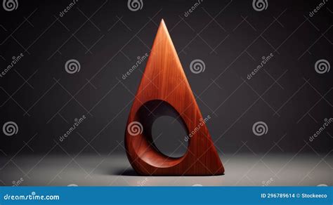 abstract wooden geometric sculpture minimalistic kalashtar form stock