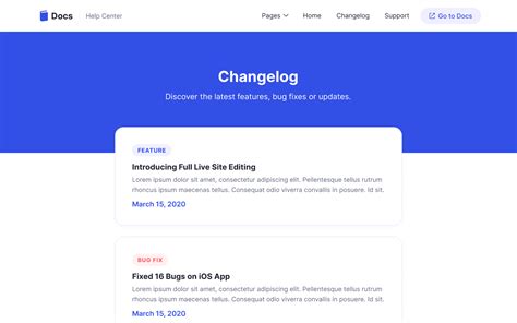 docs support html5 responsive website template