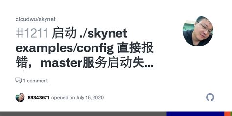 启动 skynet examples config 直接报错master服务启动失败 Issue cloudwu skynet GitHub