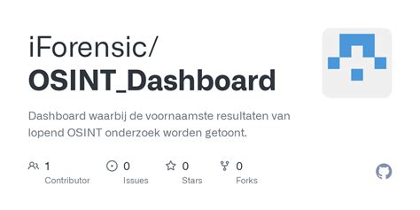 Github Iforensicosintdashboard Dashboard Waarbij De Voornaamste