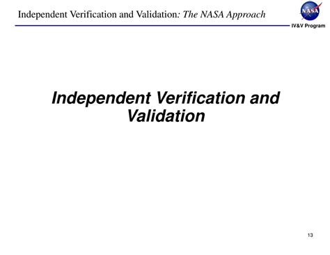 PPT Software Independent Verification And Validation IV V An Agency Overview PowerPoint