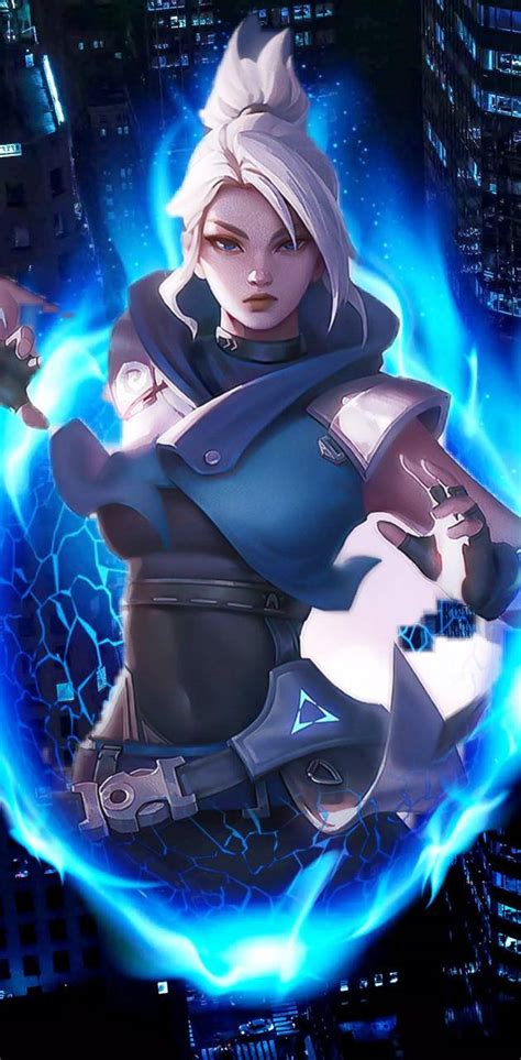 Download Valorant Jett Glowing Blue Aura Wallpaper