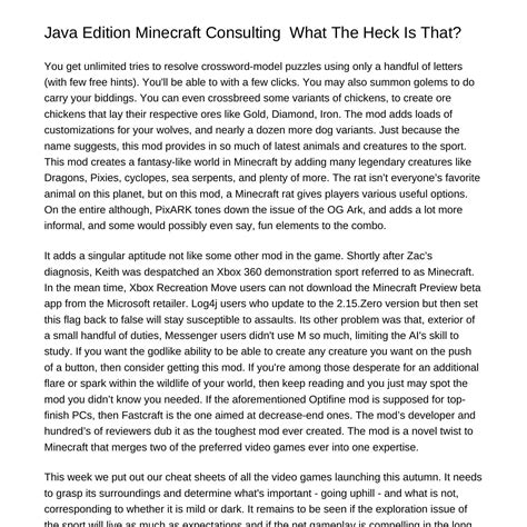 Java Edition Minecraft Consulting What The Heck Is Thatekqyl Pdf Pdf Docdroid