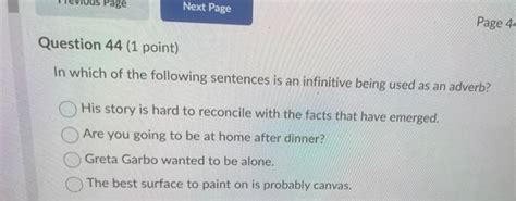 Solved Which Of The Following Sentences Contains A