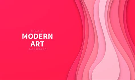 종이 컷 배경입니다 레드 핑크 추상파 모양 트렌디 한 3d 디자인 종이에 대한 스톡 벡터 아트 및 기타 이미지 종이 질감 3차원 형태 Istock