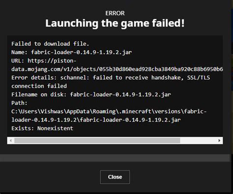 minecraft not launching r fabricmc