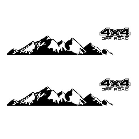 2x 자동차 스티커 4x4 오프로드 그래픽 데칼 For Ford 레인저 랩터 픽업 Isuzu Dma Nissan Navara