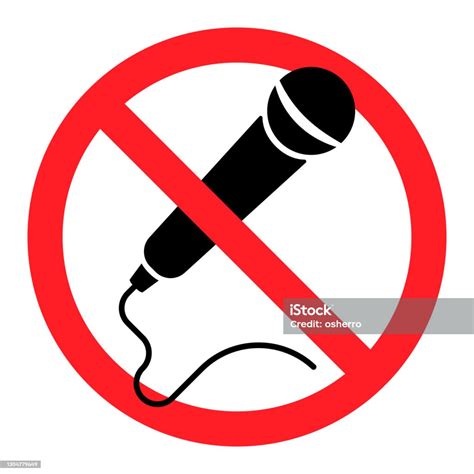 마이크 사운드 아이콘이 없습니다 음소거 마이크 레드 버튼 Warninig 기호 흰색 배경에서 격리된 벡터 그림입니다 가수에 대한 스톡 벡터 아트 및 기타 이미지 Istock