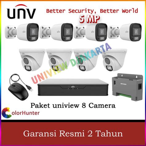 Jual Paket 8 Camera 5mp Uniview Colorhunter Full Color Lengkap Siap