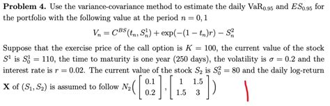 solved problem 4 use the variance covariance method to
