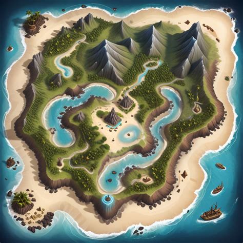 A Large Island Map For A Board Game Top Shot The Island Is By Firat Kirkagacli Playground