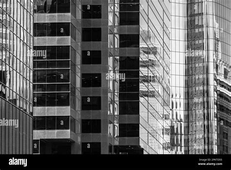 urban glass and steel windows architectural details of one building