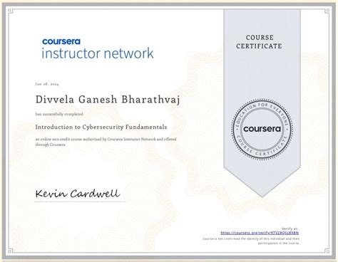 completed introduction to cyber security fundamentals course