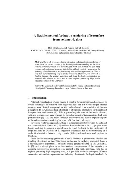 Pdf A Flexible Method For Haptic Rendering Of Isosurface From