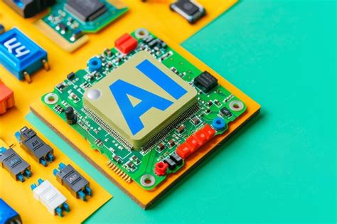 Ai Circuit Board With Glowing Microchip Representing Advanced