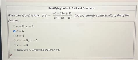 Solved Identifying Holes In Rational Functionsgiven The