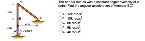 Solved The Bar AB Rotates With A Constant Angular Velocity Chegg