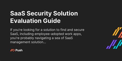 SaaS Security Solution Evaluation Guide Push Security