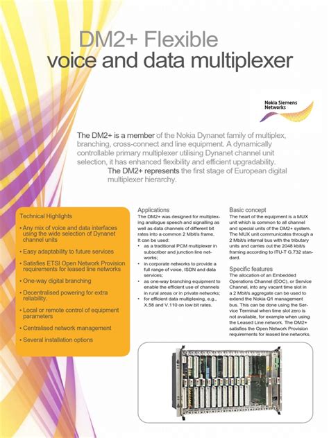 Voice And Data Multiplexer Dm2 Flexible Pdf Multiplexing