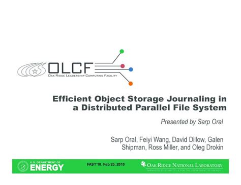 Pdf Efficient Object Storage Journaling In A Distributed Parallel
