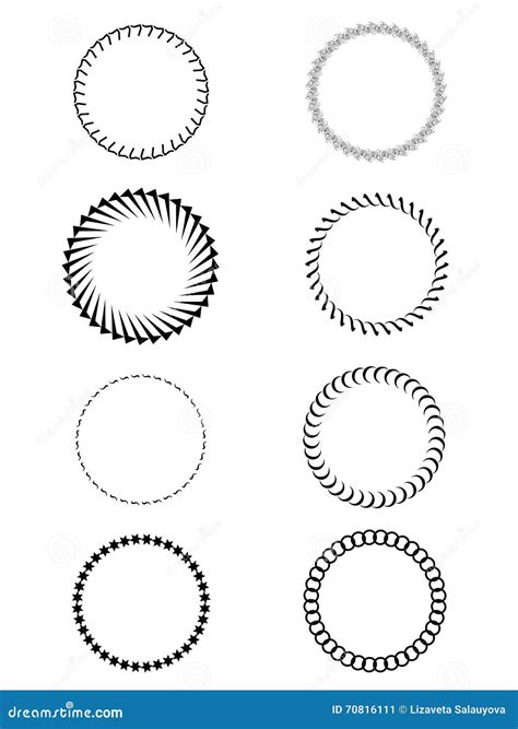 Vector Set Or Round Frames Stock Vector Illustration Of Design Element 70816111