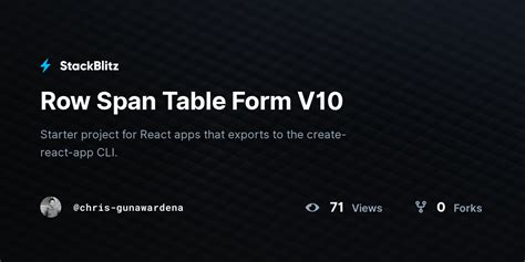 Row Span Table Form V10 StackBlitz