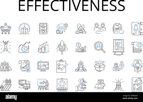 Effectiveness Line Icons Collection Efficiency Productivity Capability Potency Performance
