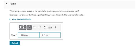 Solved What Is The Average Speed Of The Particle For The Chegg