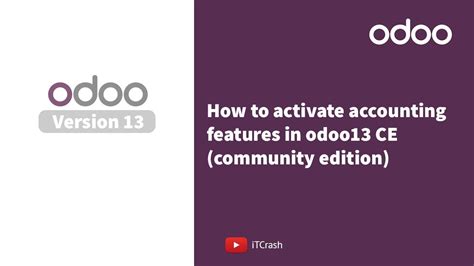 How To Activate Accounting Features In Odoo13 Community Edition Youtube