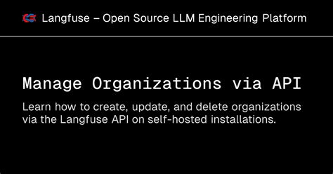Manage Organizations Via Api Langfuse
