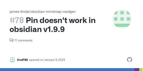Pin Doesnt Work In Obsidian V199 · Issue 78 · James Tindalobsidian