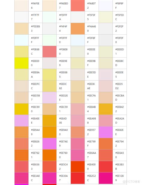 Rgb颜色对照表51cto博客颜色rgb对照表