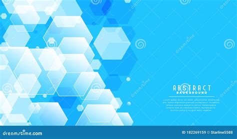 Abstract Glowing Hexagonal Pattern On Blue Background Stock Vector