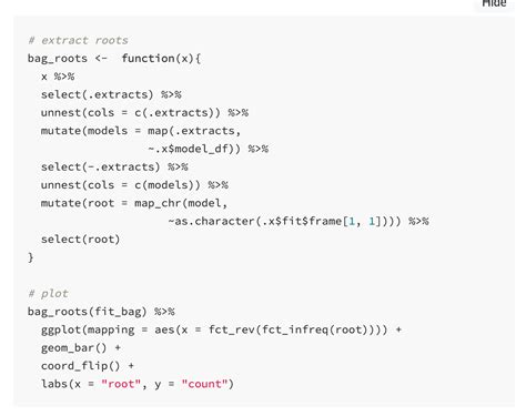 R Tidymodels Package Visualising Bagged Trees Using Ggplot To Show The Most Important