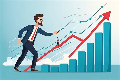 Premium Photo Business Man Pulling Graph To Going Up Growth Trend
