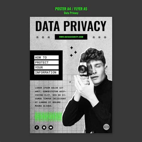 Free Psd Flat Design Data Privacy Template