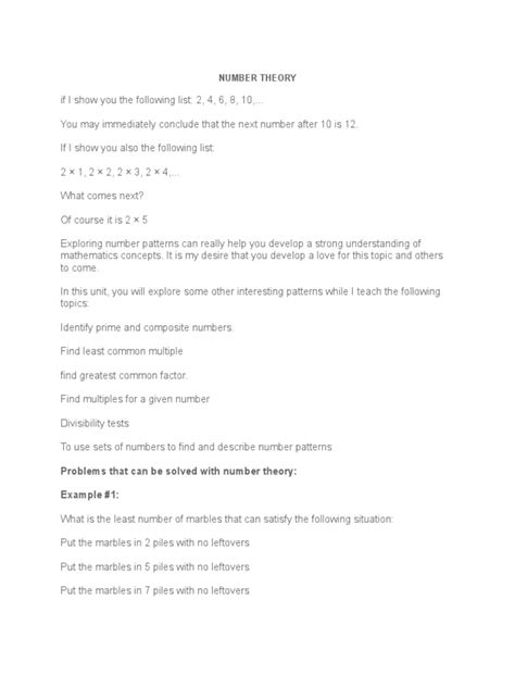 Number Theory Problems That Can Be Solved With Number Theory Example