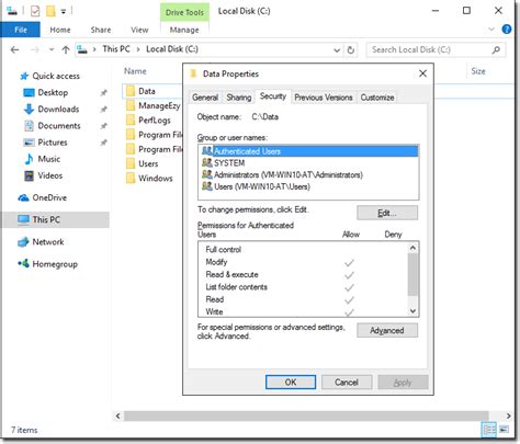 Setting Folder Permissions