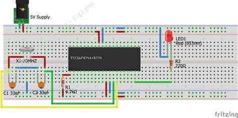 PIC F A Blinking LED Using PIC Microcontroller