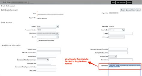 Supplier Bank Account Flexfield Supplier Portal — Cloud Customer Connect