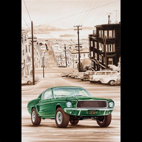 Ford Poster Mustang Bullit Steve McQueen François Bruère - VA161 ...