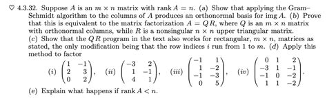 Solved Suppose A Is An Mn Matrix With RankA N A Chegg